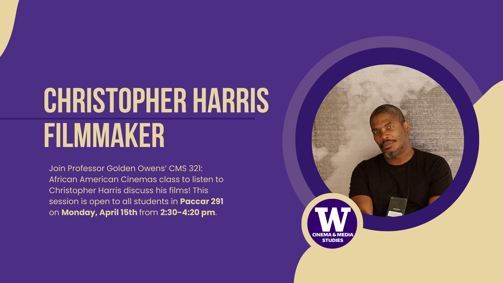 Screening and conversation with Christopher Harris | Cinema & Media Studies | University of ...